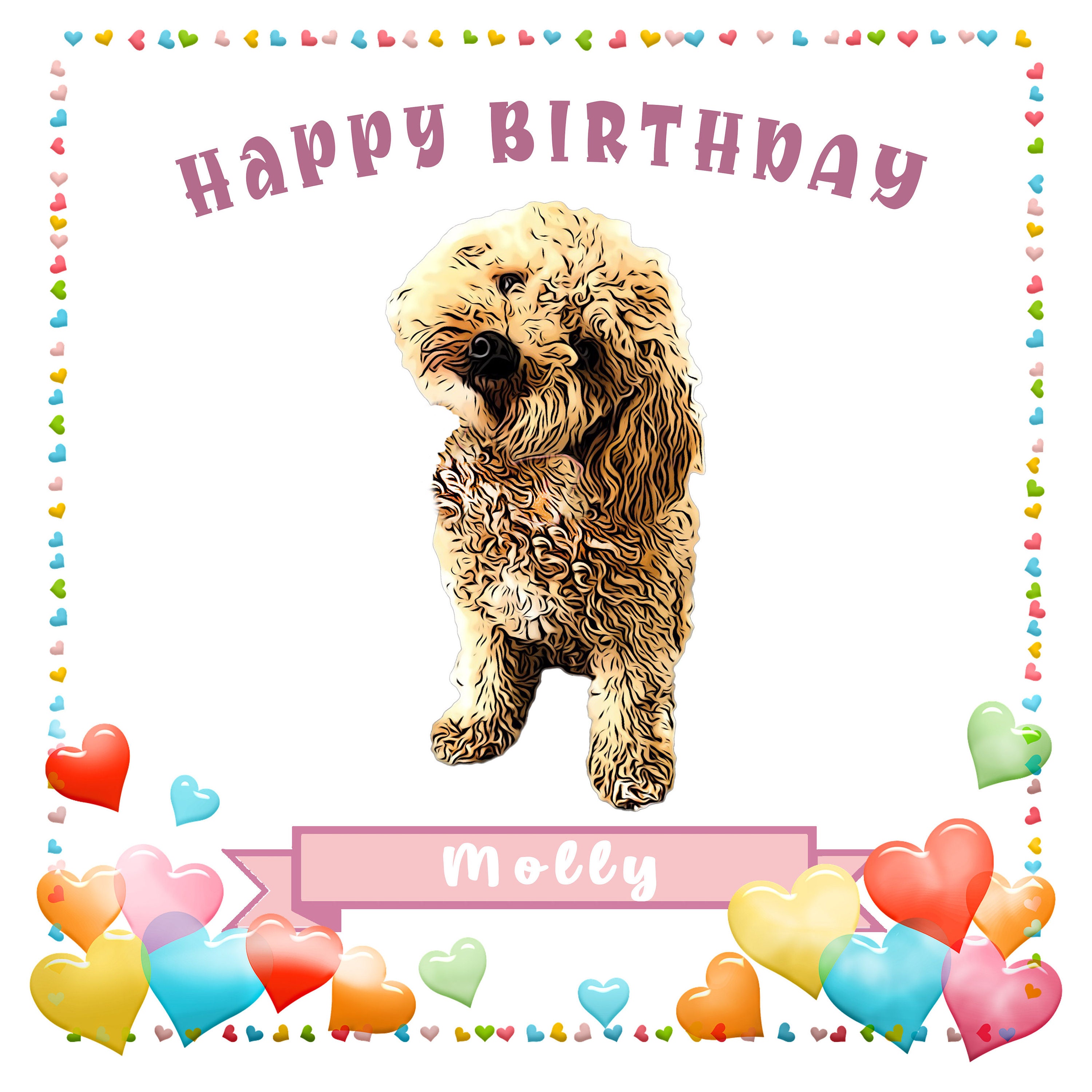 Poochon Birthday Card, Poochon, Dog Card, Personalised Card, Dog Lover ...