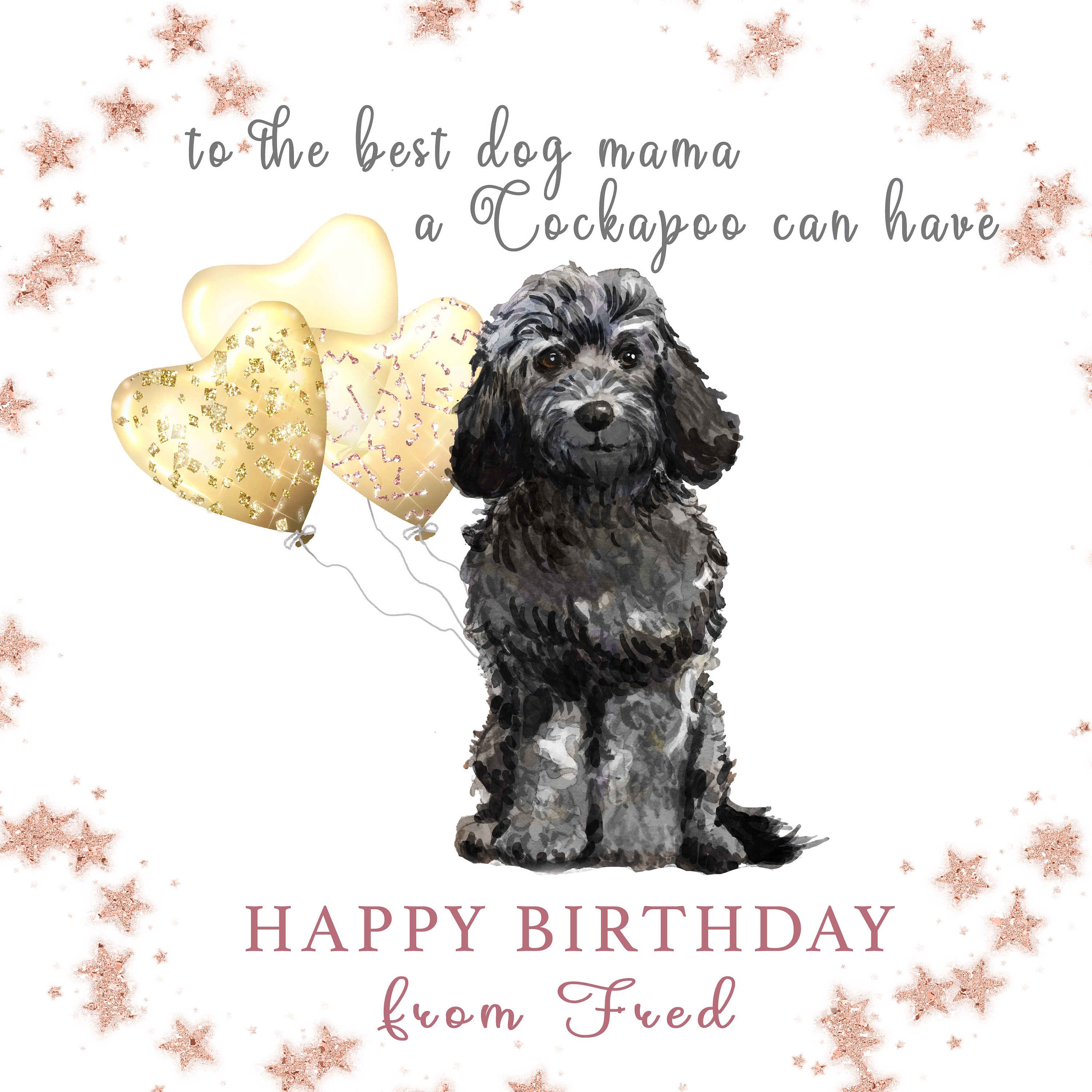 Cockapoo Dog Mummy Birthday Card Cockapoo Dog Birthday Card | Etsy