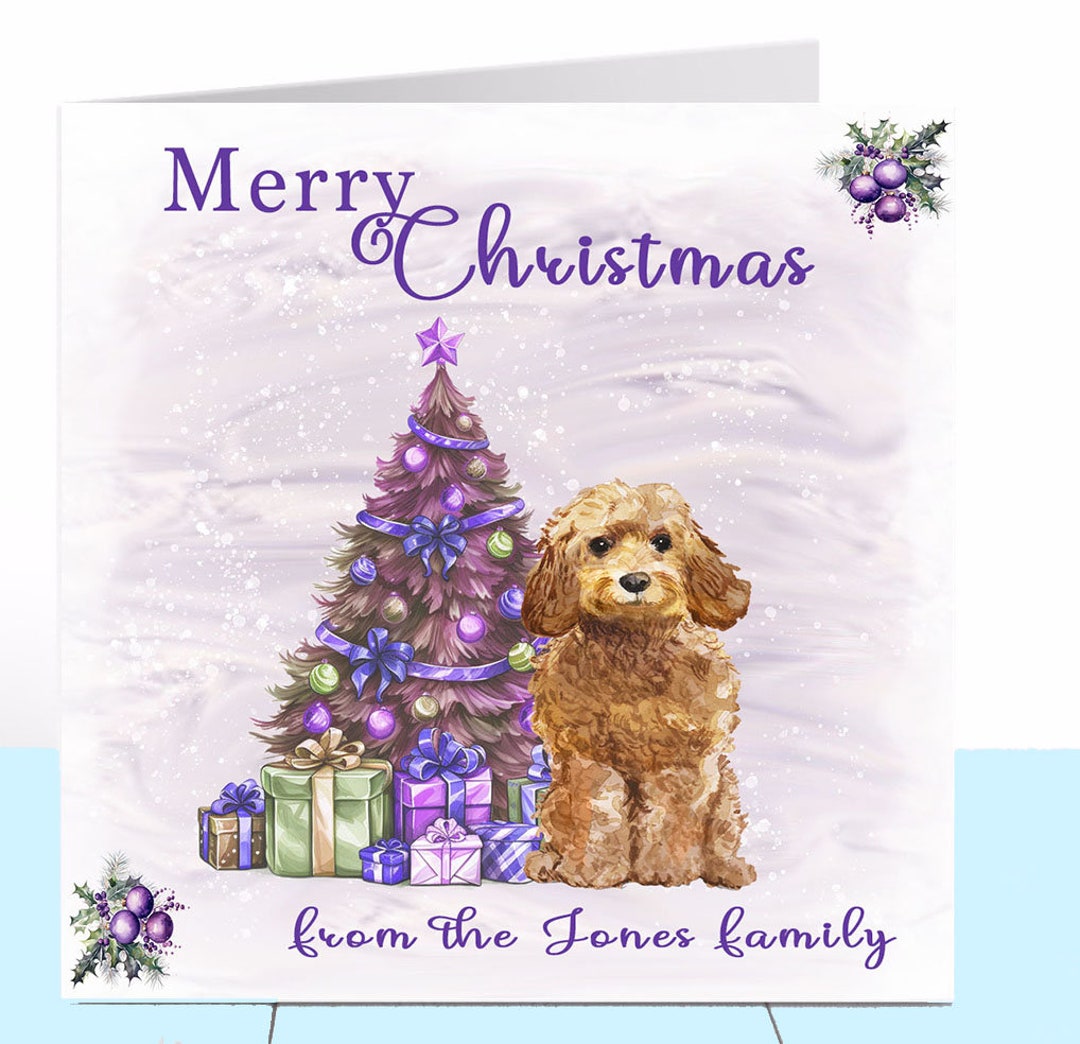 5 Cockapoo Christmas Cards, Cockapoo, Dog Christmas Card, Personalised ...