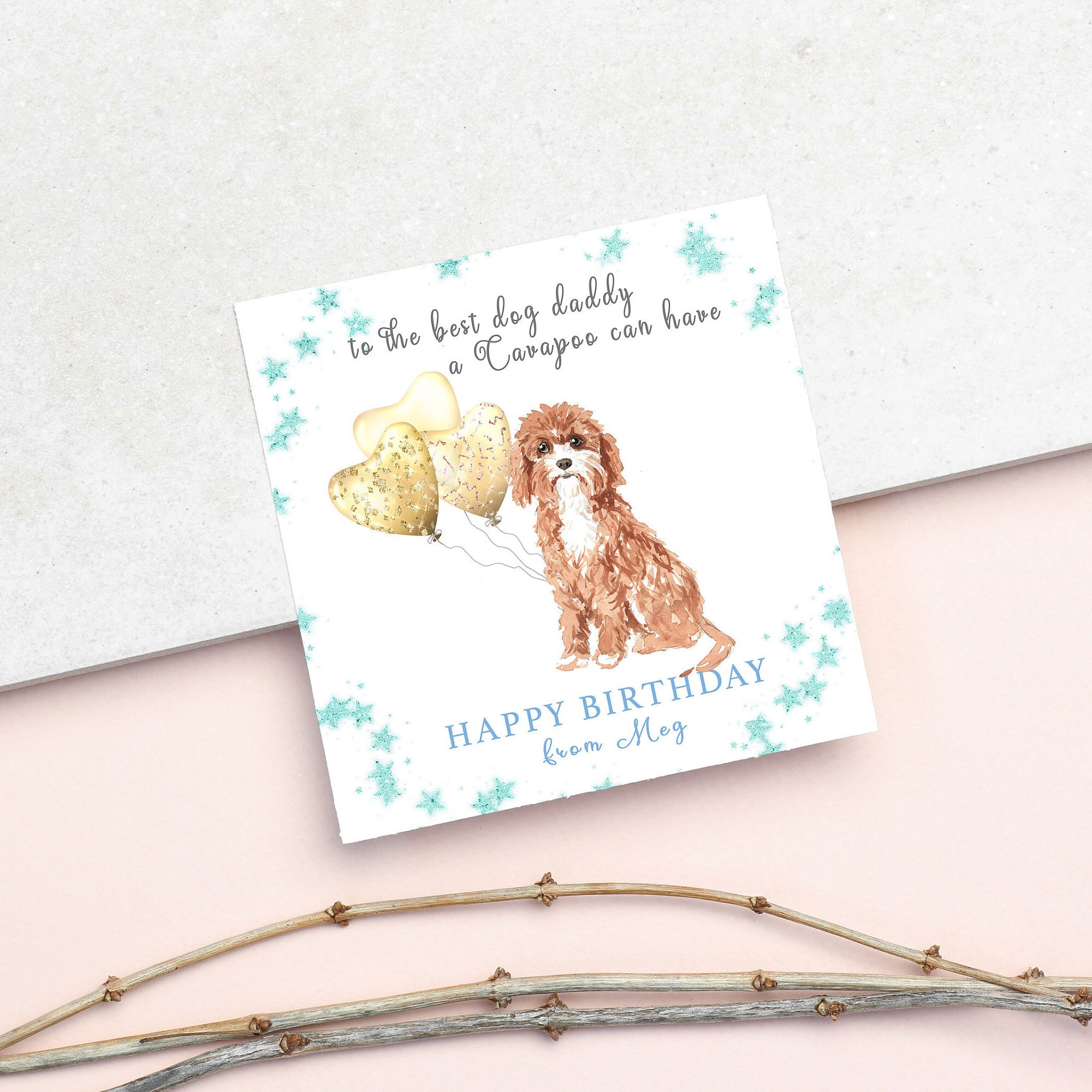 Cavapoo Dog Daddy Birthday Card Cavapoo Dog Birthday Card - Etsy UK