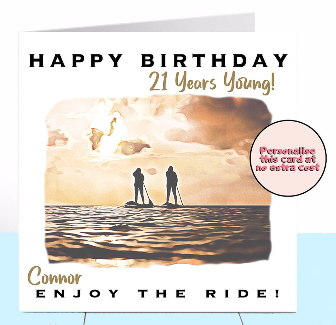 Paddle Boarding Birthday Card, SUP Card, Dad Card, Husband Card, Son ...