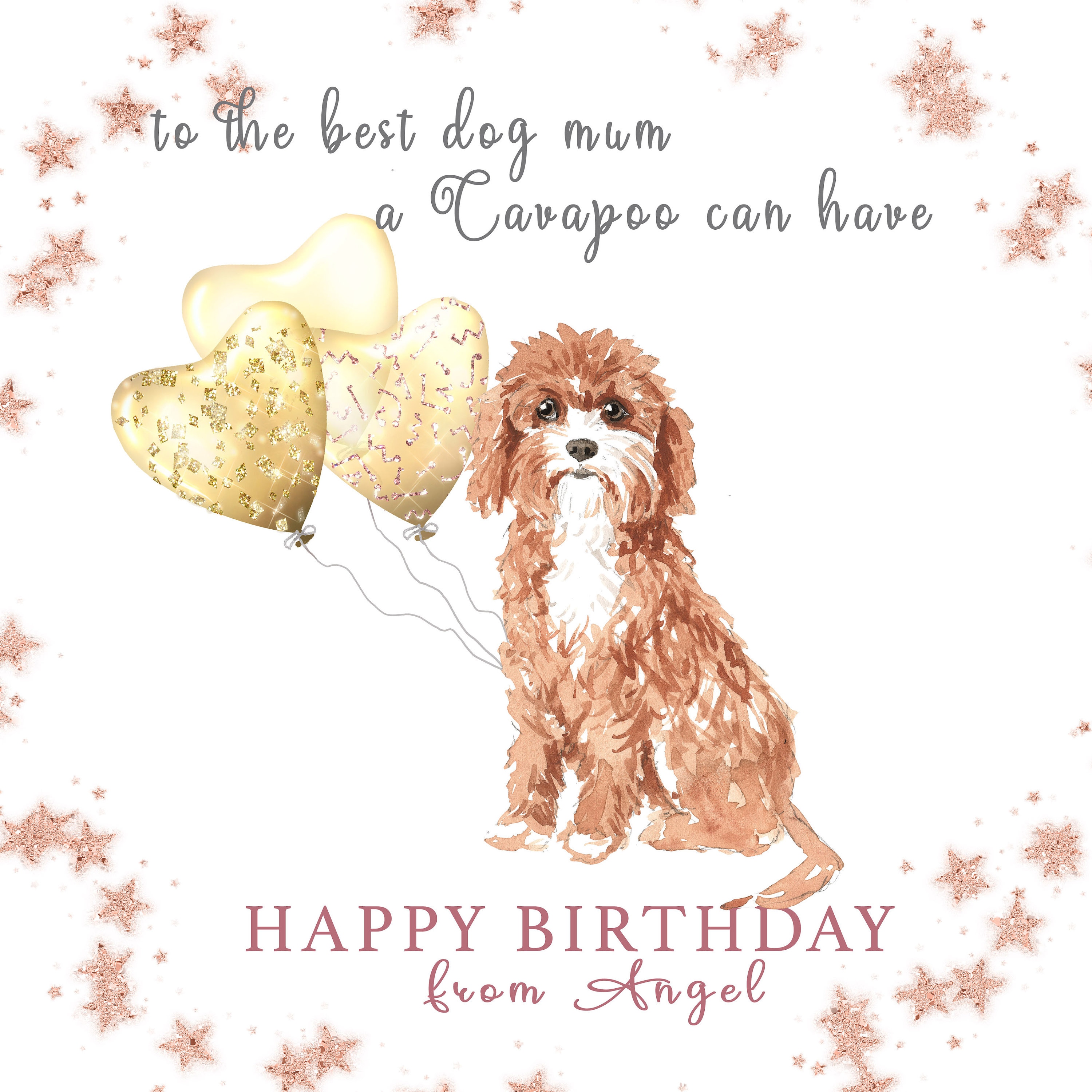 Cavapoo Dog Mummy Birthday Card Cavapoo Dog Birthday Card | Etsy UK