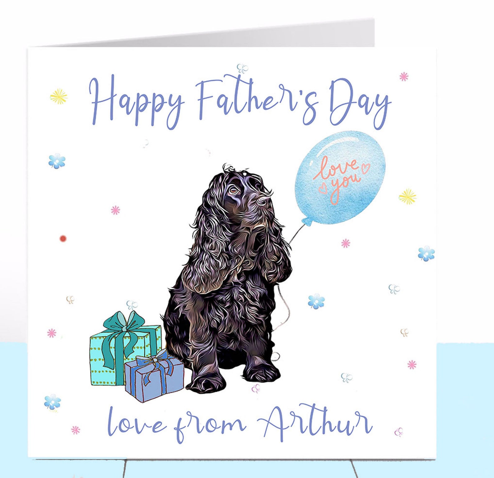 Spaniel Dog Daddy Father's Day Card, Spaniel, Springer, Cocker, Dog ...