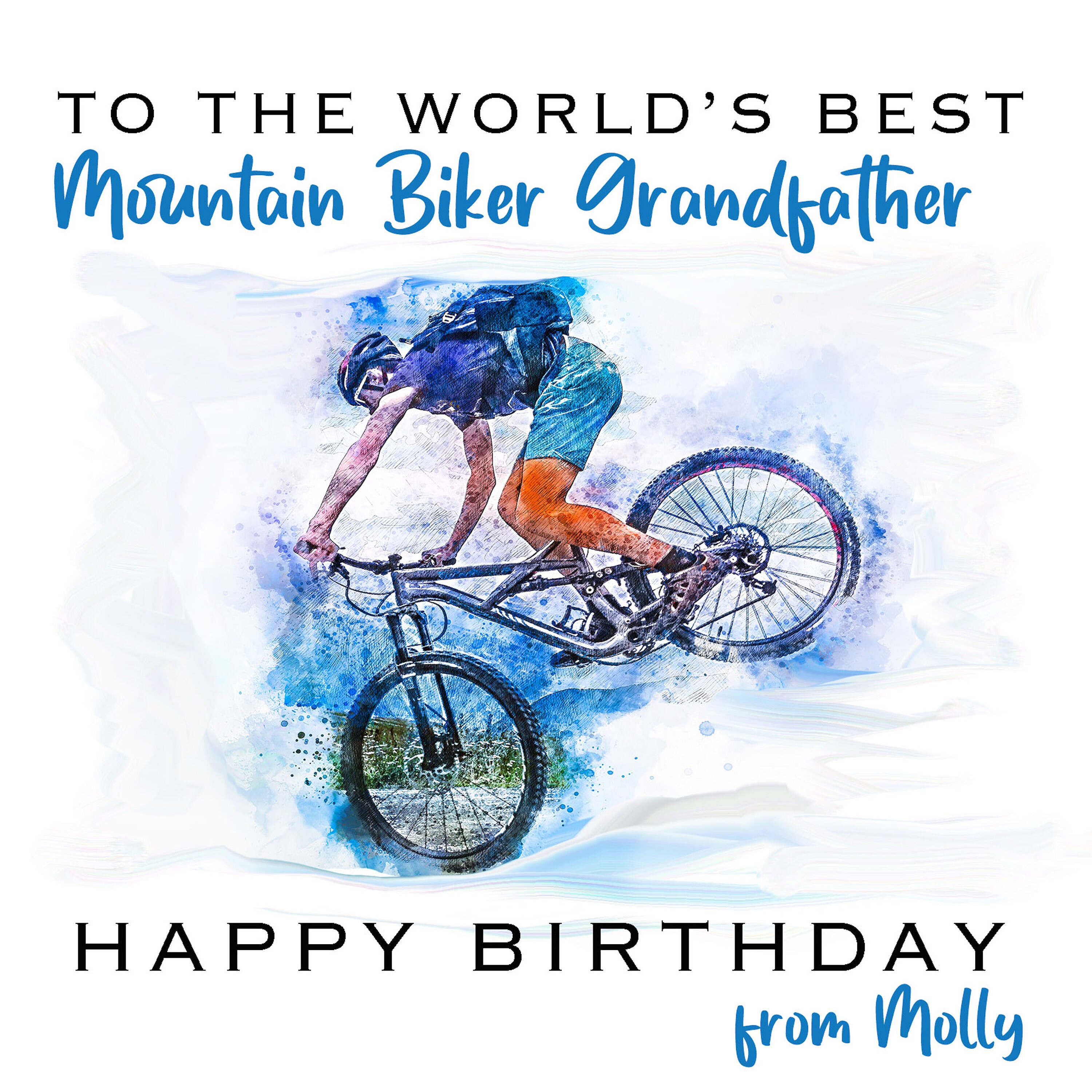 Mountain Biker Birthday Card Mountain Bike Dad Card Daddy | Etsy