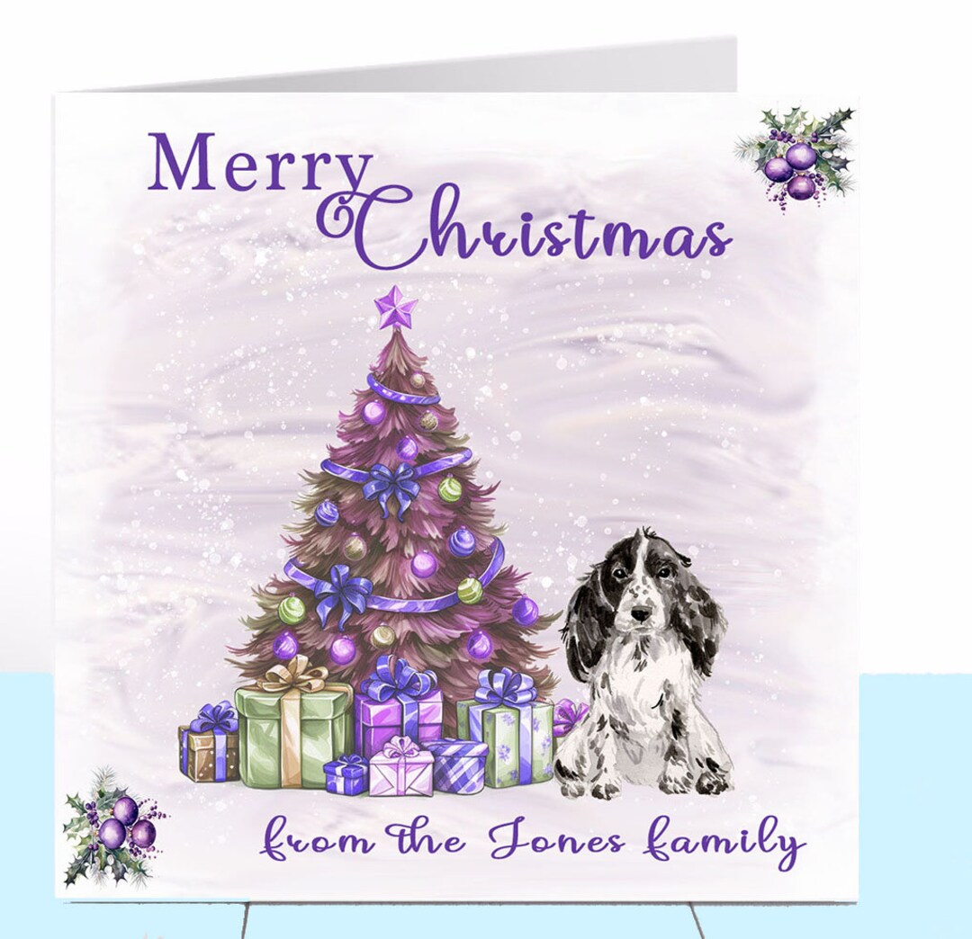 5 Spaniel Christmas Cards, Cocker Spaniel, Dog Christmas Card ...
