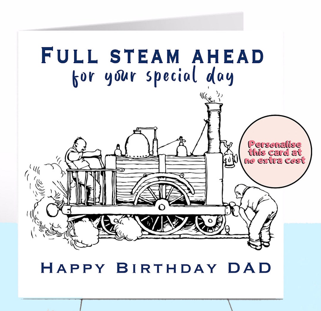 Steam Train Birthday Card, Ideal for Grandad, Dad, Husband, Uncle, Son ...