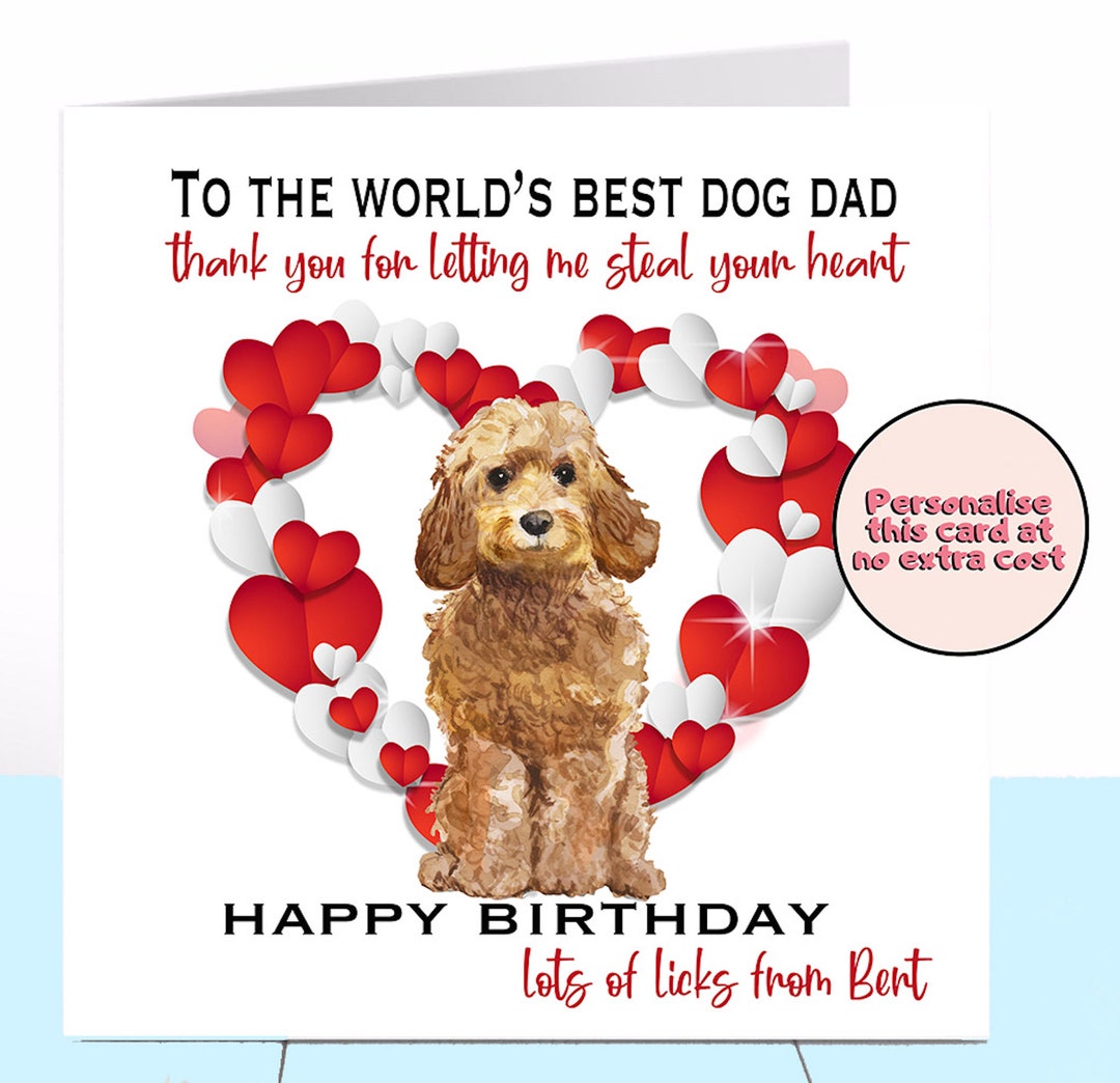 Cockapoo Birthday Card, Cockapoo, Dog Birthday Card, Personalised ...