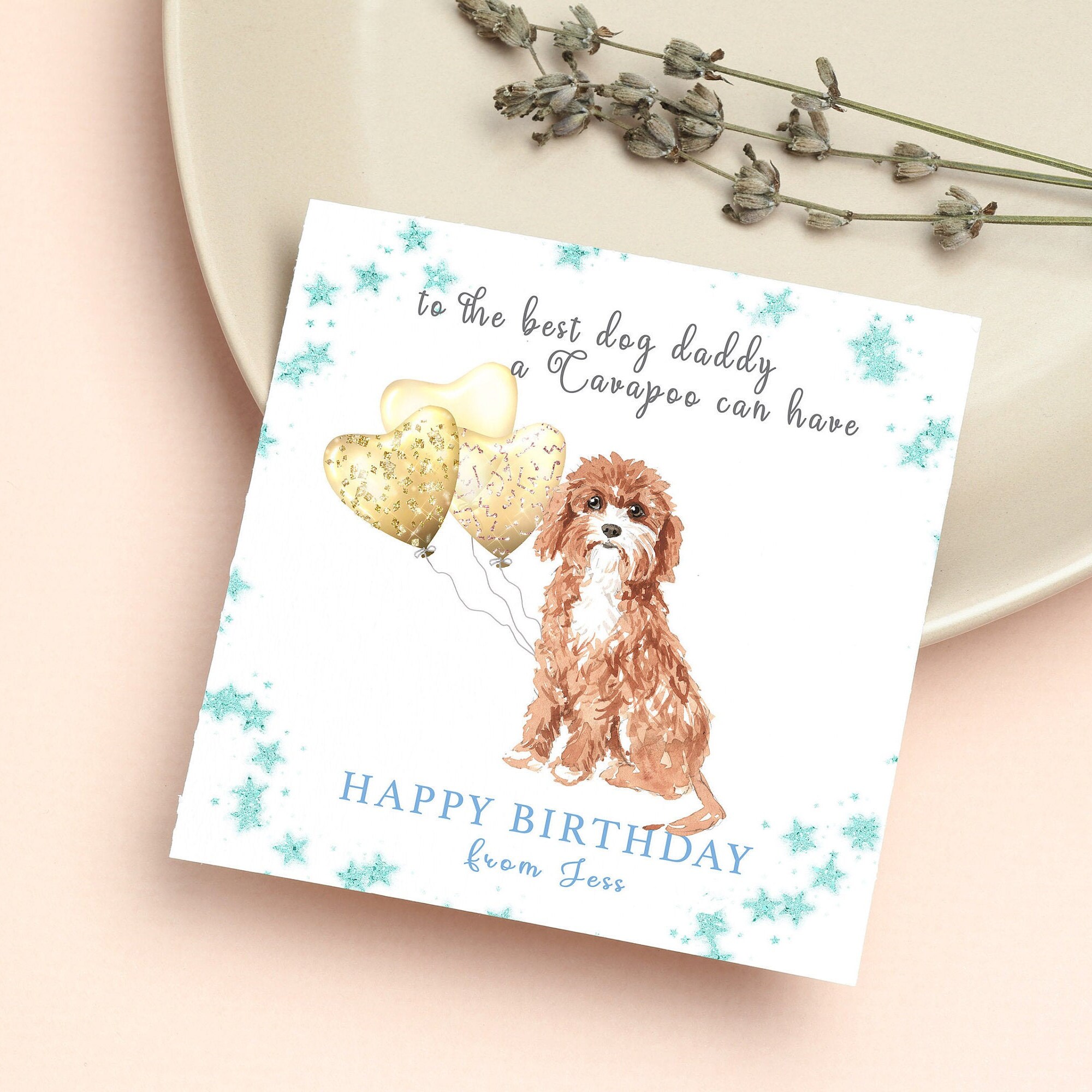 Cavapoo Dog Daddy Birthday Card Cavapoo Dog Birthday Card | Etsy UK