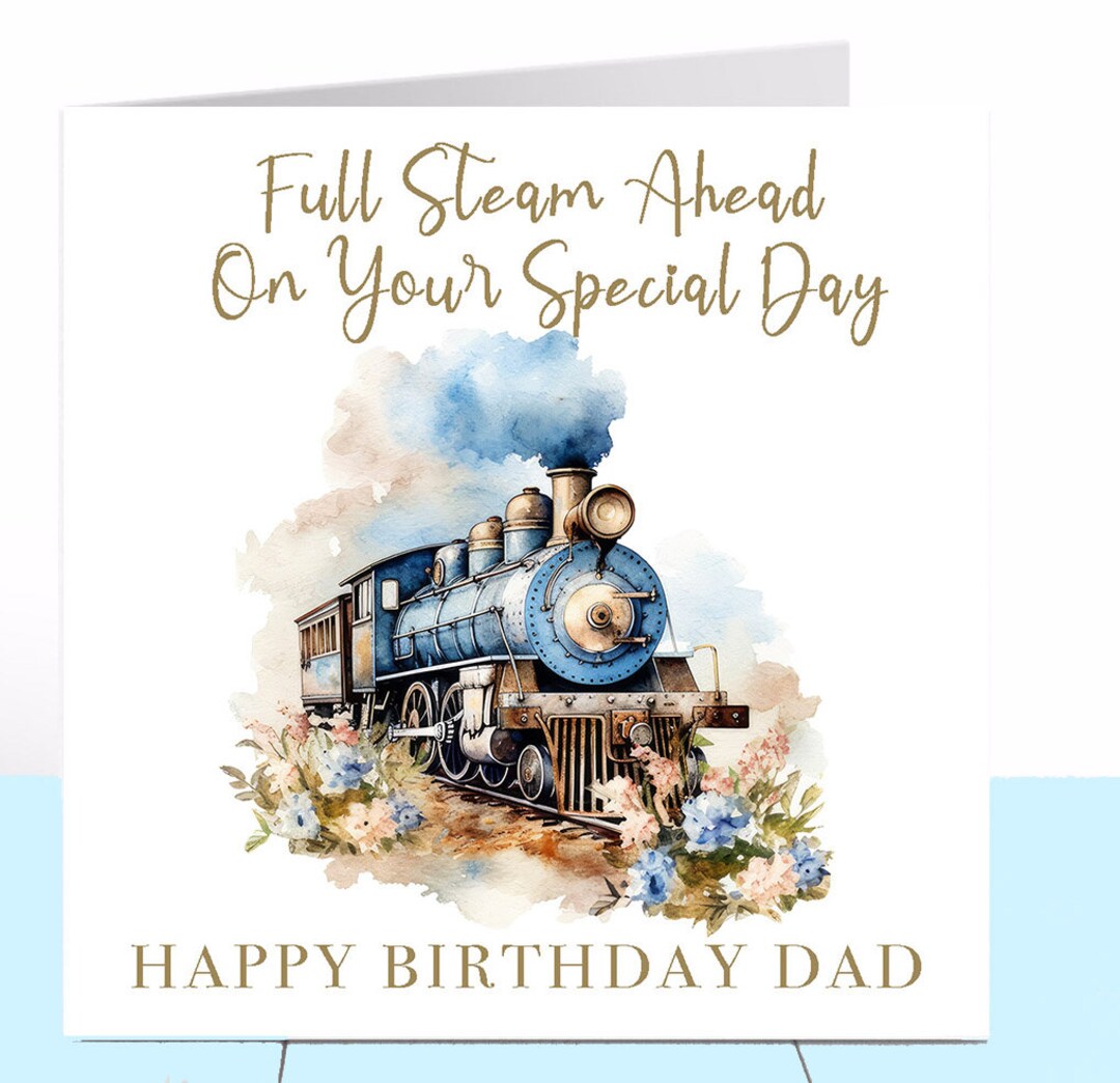 Steam Train Birthday Card, Ideal for Grandad, Dad, Husband, Uncle, Son ...