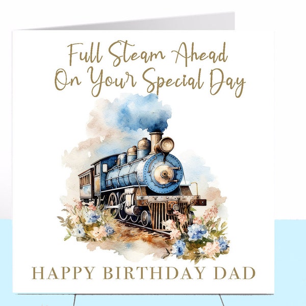 Steam Train Birthday Card - Etsy