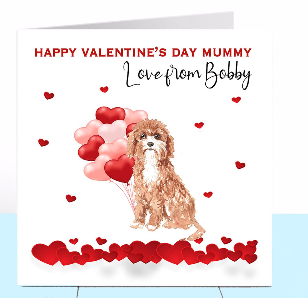Cavapoo Valentines Day Card, Cavapoo, Dog Valentine Card, Dog Dad, Dog ...
