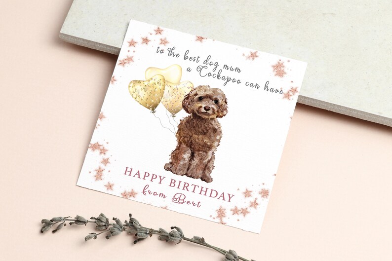 Cockapoo Dog Mummy Birthday Card Cockapoo Dog Birthday Card - Etsy UK
