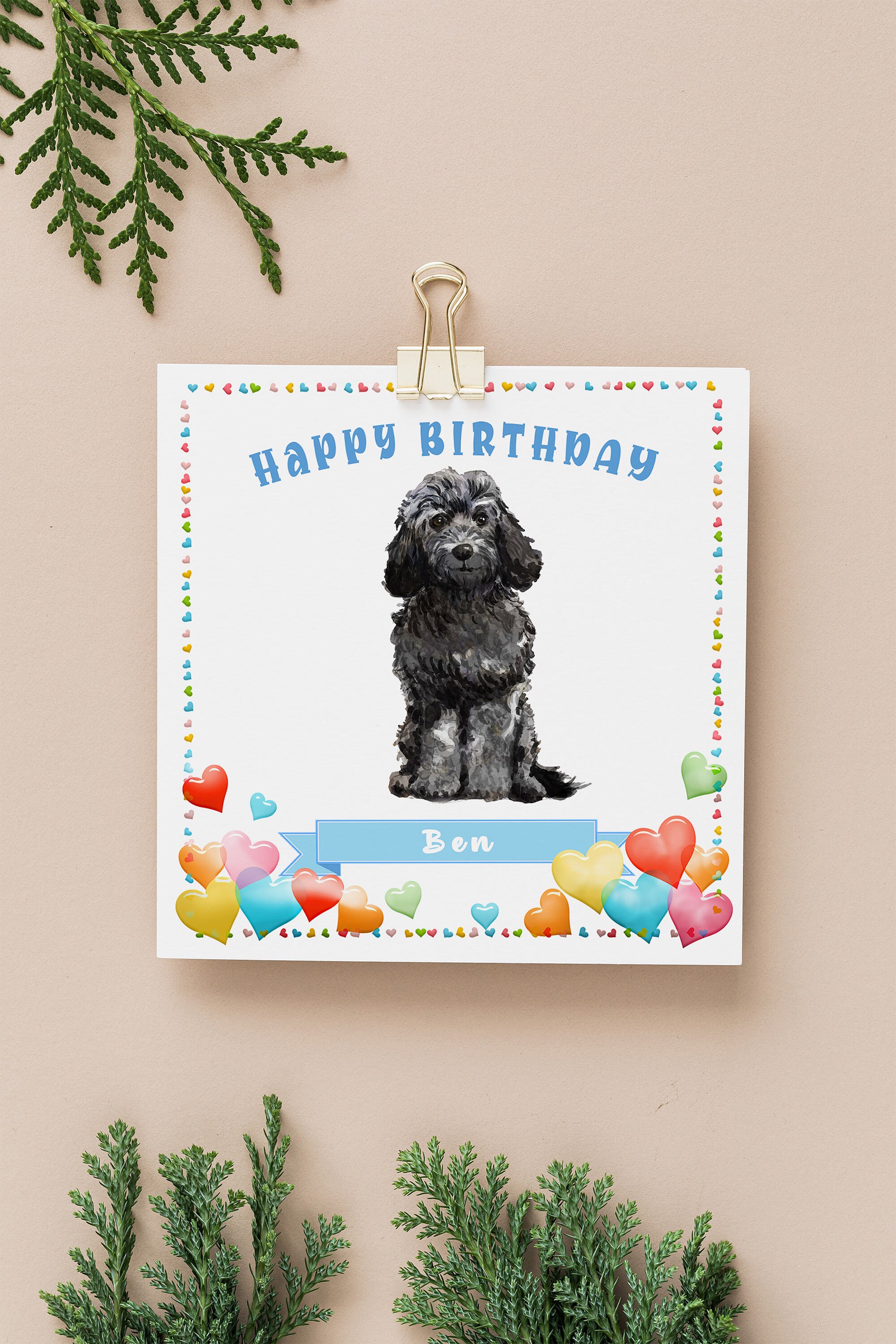Cockapoo Birthday Card Cockapoo Dog Card Personalised Card - Etsy UK