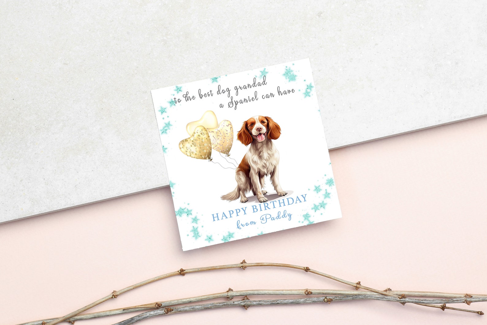 Spaniel Dog Daddy Birthday Card, Springer, Cocker, Dog Birthday Card ...