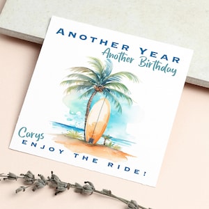 Surfing Birthday Card, Surfer, Surfs Up, Dad Birthday Card, Son ...