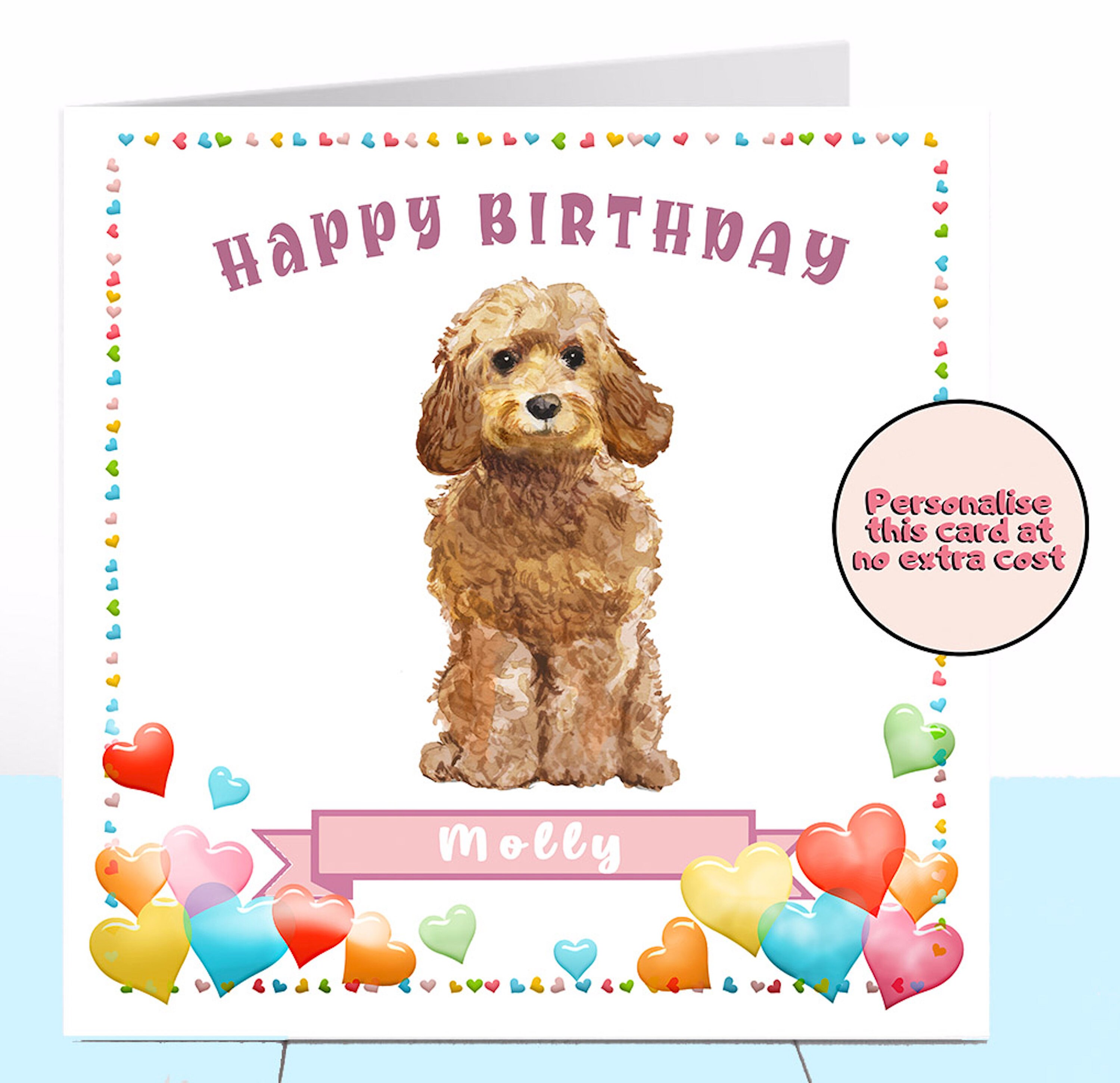 Cockapoo Birthday Card Cockapoo Dog Card Personalised Card - Etsy UK