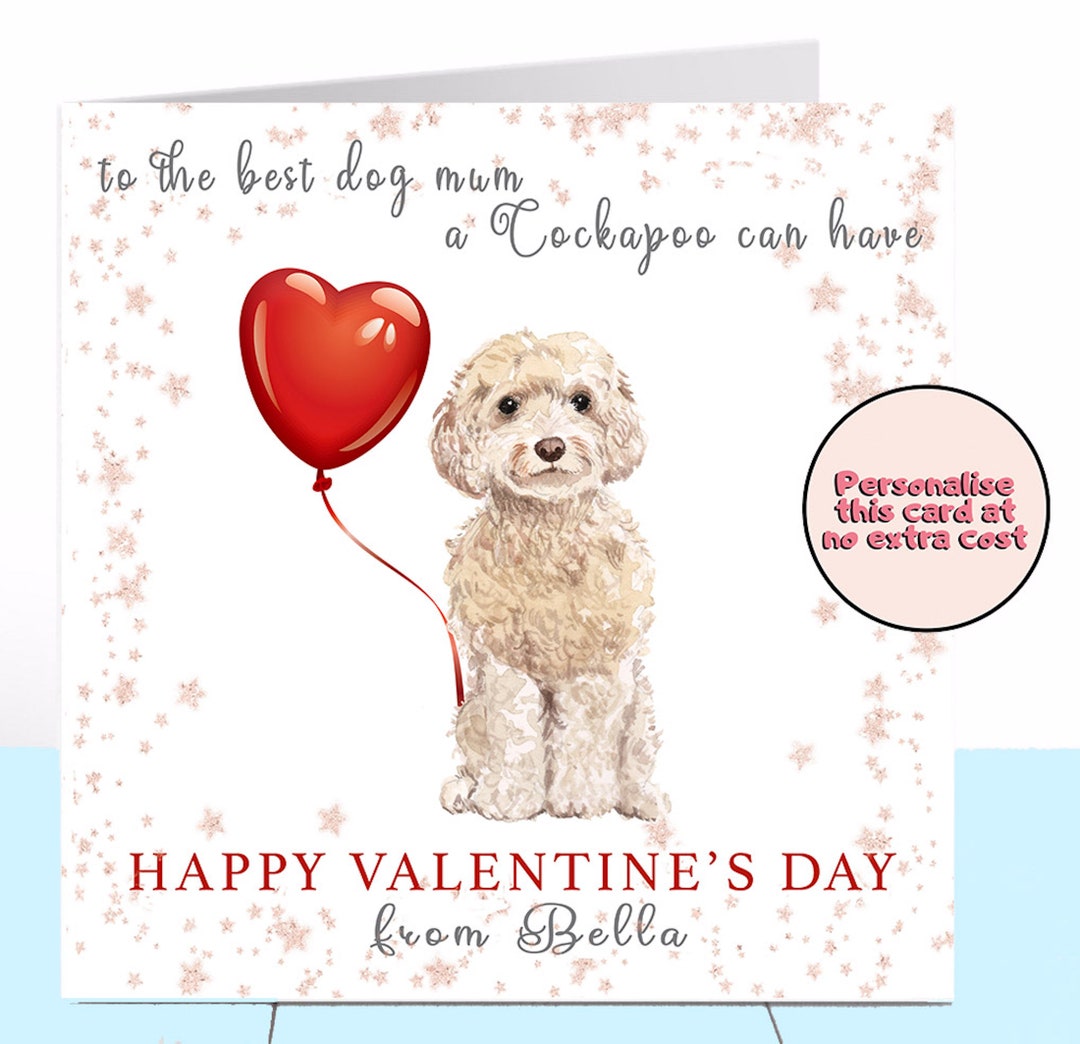 Cockapoo Dog Mummy Valentines Day Card, Cockapoo, Dog Valentine Card ...