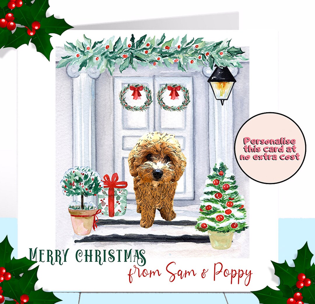 Cavapoochon Christmas Card, Cavapoochon, Dog Christmas Card ...
