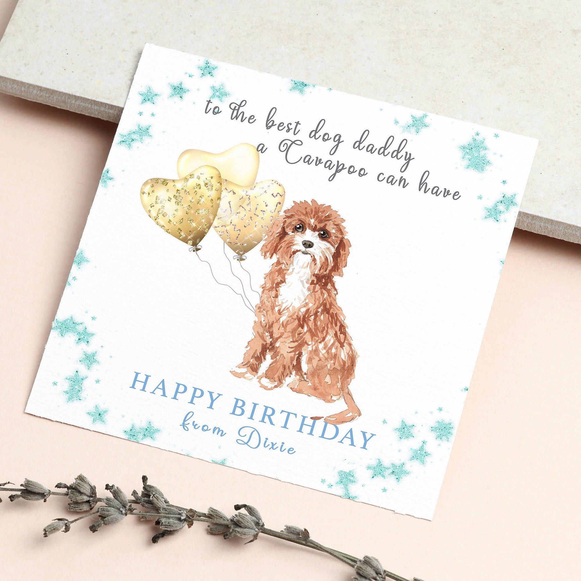 Cavapoo Dog Daddy Birthday Card Cavapoo Dog Birthday Card | Etsy UK