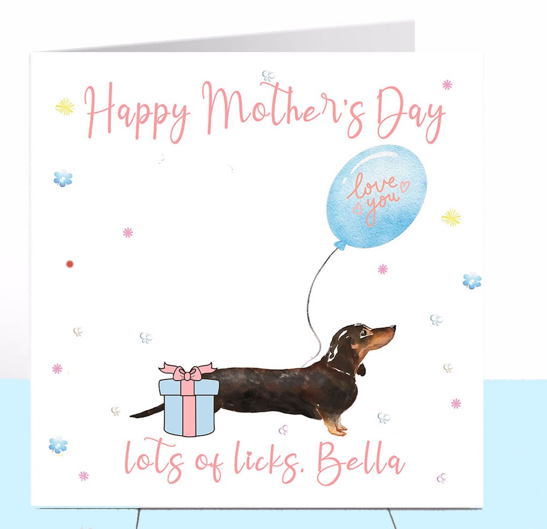Dachshund Dog Mummy Mother's Day Card, Sausage Dog, Dog Card ...