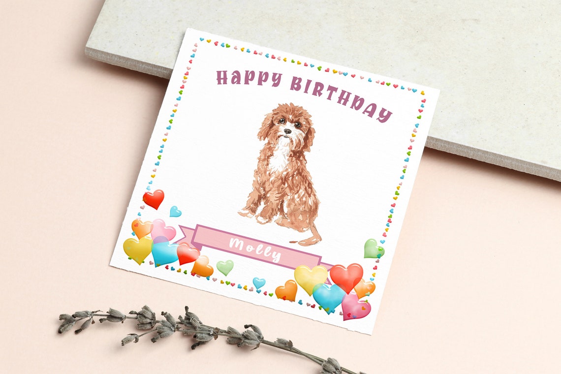 Cavapoo Birthday Card Cavapoo Dog Card Personalised Card - Etsy UK