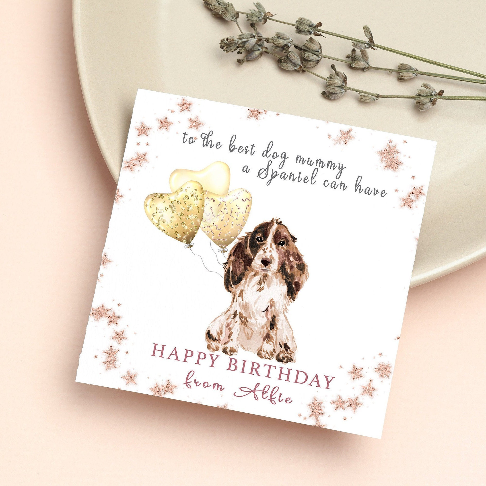 Spaniel Dog Mummy Birthday Card Springer Spaniel Dog | Etsy India
