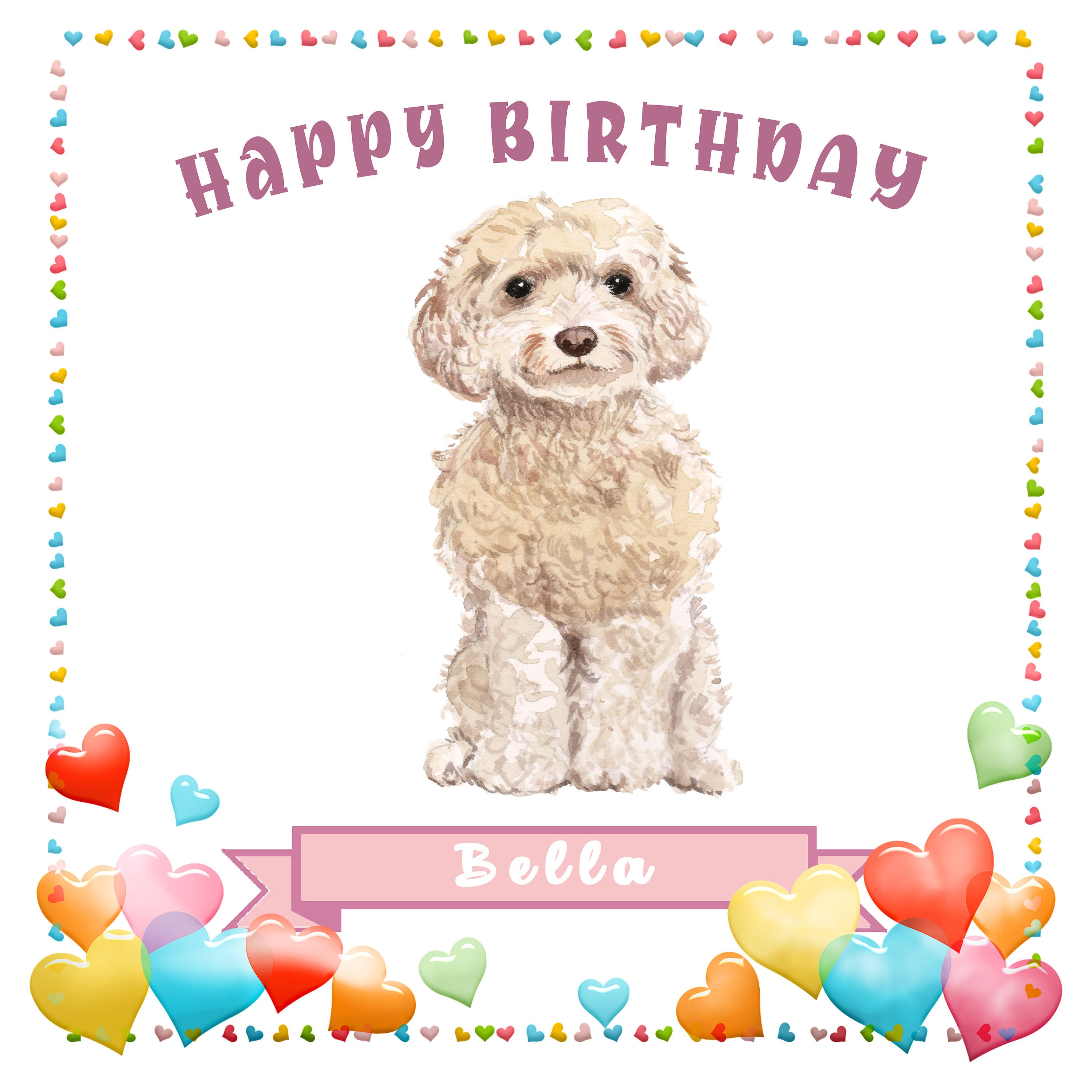 Cockapoo Birthday Card Cockapoo Dog Card Personalised Card - Etsy