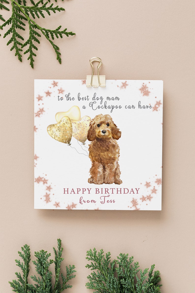 Cockapoo Dog Mummy Birthday Card Cockapoo Dog Birthday Card - Etsy UK