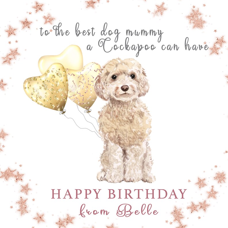Cockapoo Dog Mummy Birthday Card Cockapoo Dog Birthday Card - Etsy UK