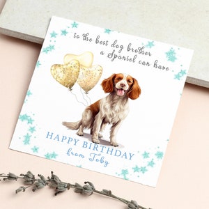 Spaniel Dog Daddy Birthday Card, Springer, Cocker, Dog Birthday Card ...