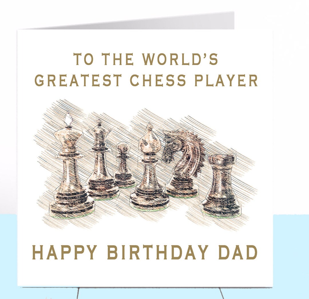 Chess Birthday Card, Chess Board, Grand Master, Board Game, Chess ...