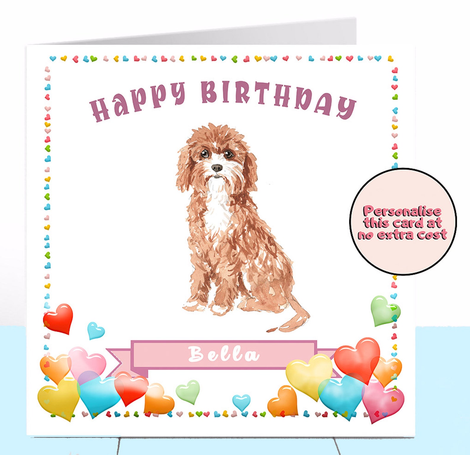 Cavapoo Birthday Card Cavapoo Dog Card Personalised Card - Etsy UK