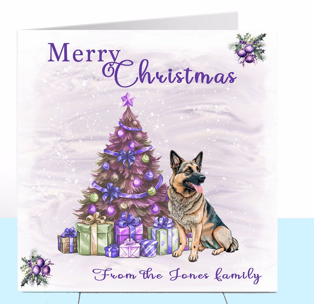 5 German Shepherd Christmas Cards, Alsatian, Dog Christmas Card ...