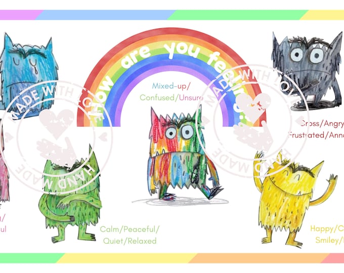 The Colour Monster Feeling Word Posters - Etsy Australia
