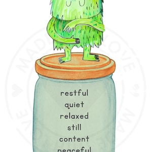 The Colour Monster Book Feelings Display With Words on Jars - Etsy UK