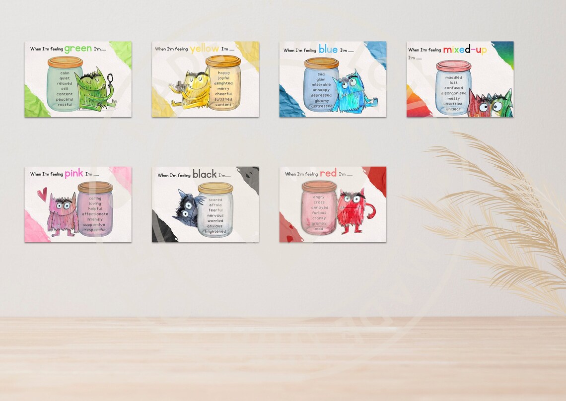 The Colour Monster Feeling Word Posters - Etsy Australia