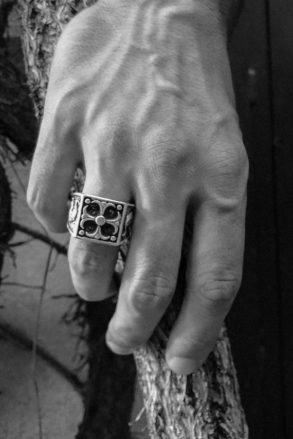 Antique Medieval Mens Ring Signet Ring Adjustable Knight | Etsy