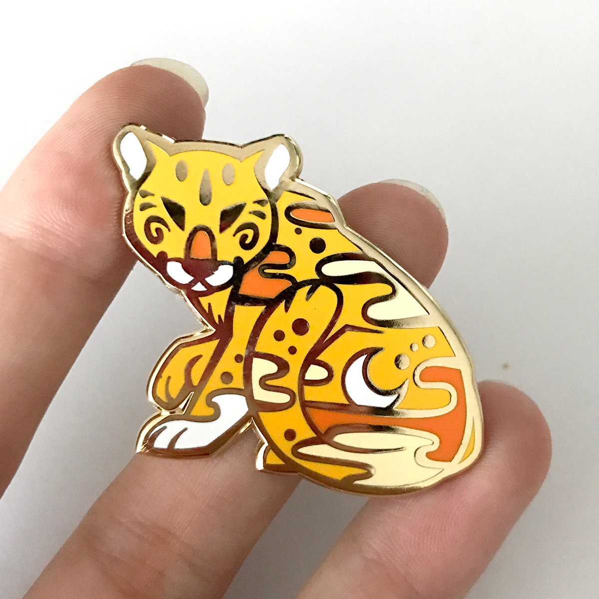 Night Panther Enamel Pin Set Gold or Silver plated Hard | Etsy