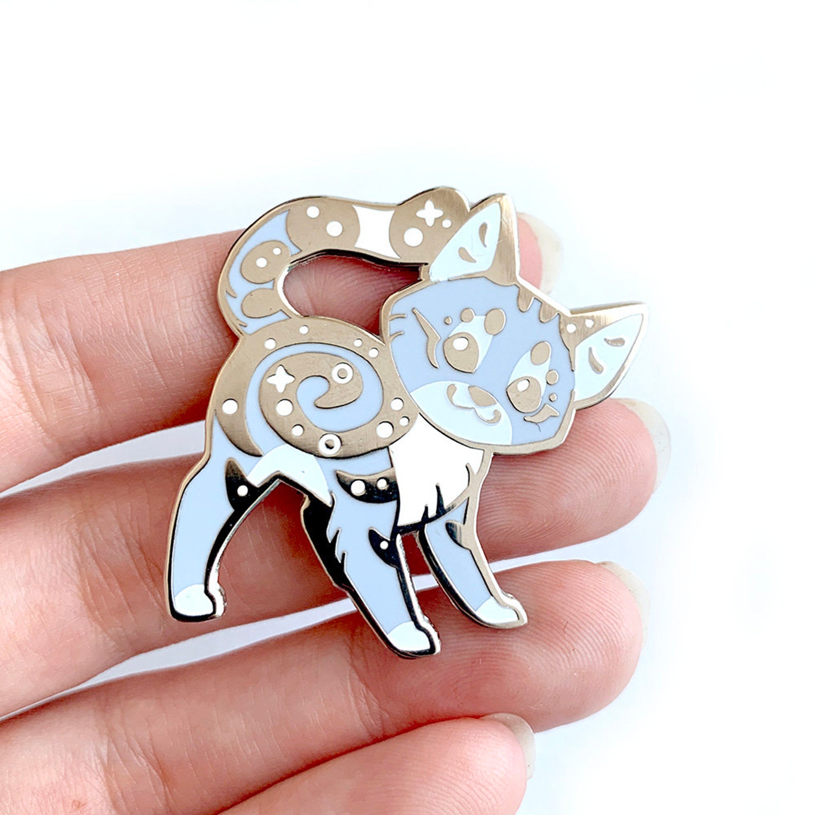 Rainbow Marbled Cat Enamel Pin a Soft Enamel Pin Set With - Etsy