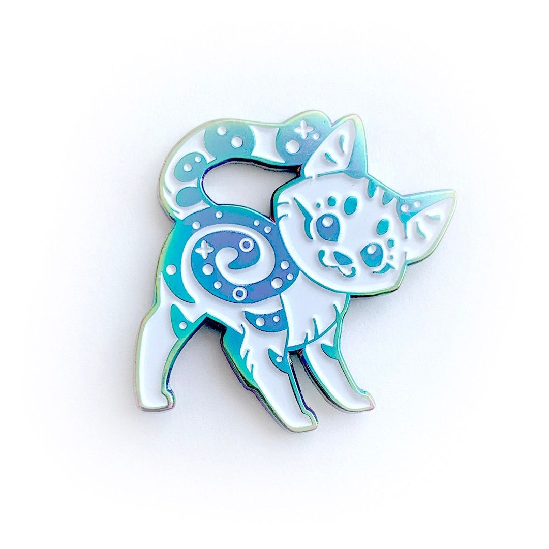 Rainbow Marbled Cat Enamel Pin - a Soft Enamel Pin Set With Rainbow ...