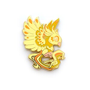 Phoenix Bird Pin Set - Gold or Silver Plated Hard Enamel Pin Set of ...