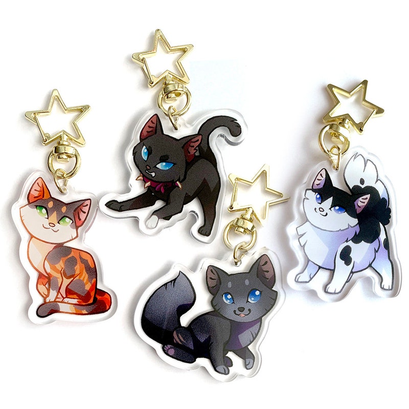 Warrior Cat Charm Keychain - Etsy