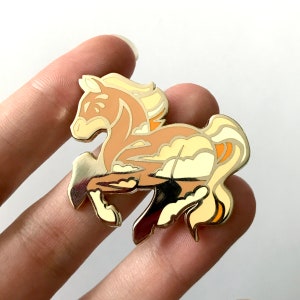 Storm Horse Pin Set Gold or Silver Plated Hard Enamel Pin - Etsy
