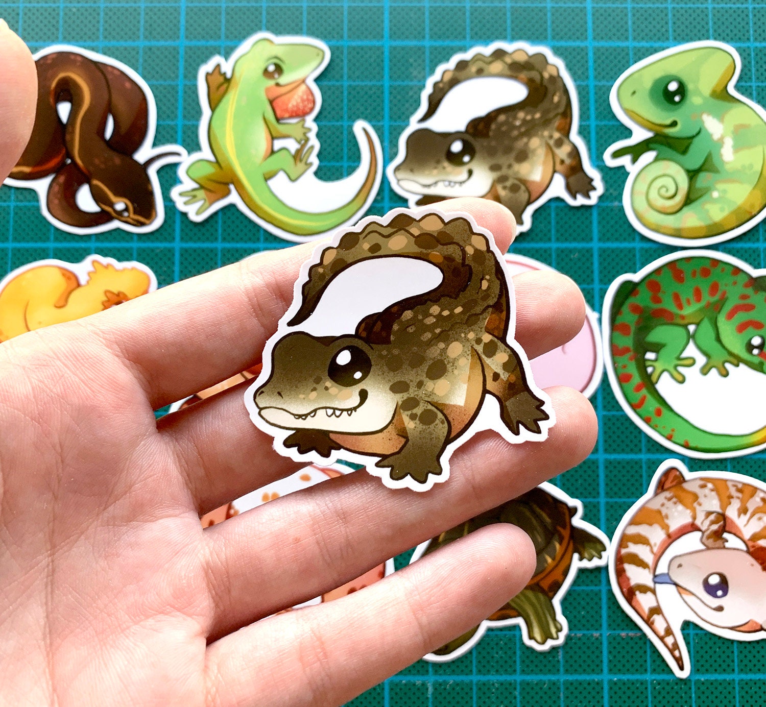 Cute Reptiles Sticker Set II - Crocodile Corn Snake Green Anole ...