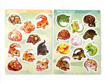 Cute Reptile Stickers, Bearded Dragon Sticker, Leopard Gecko Sticker ...