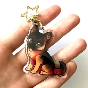 Dog Keyring Charm Set Clear Double Sided Acrylic Keyring Charms With ...