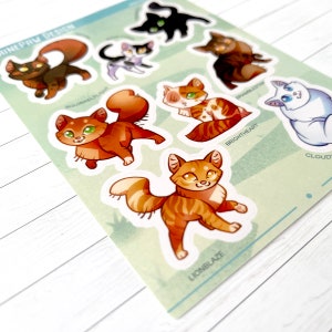 Warrior Cats Sticker Sheet Set - Glossy Vinyl Stickers With Cats ...