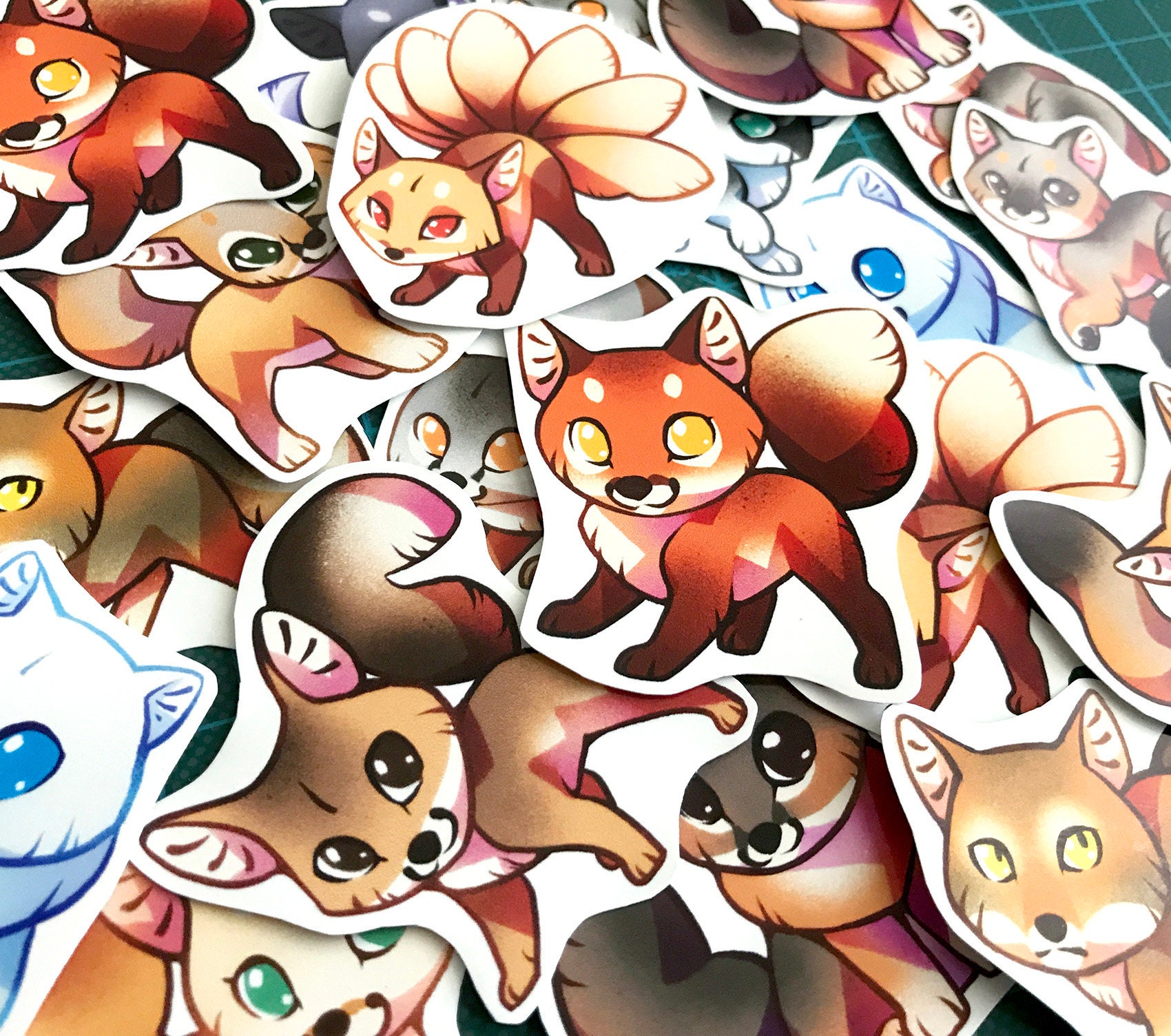 Cute Fox Sticker Set Red Fox Arctic Fox Kitsune Fennec | Etsy