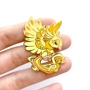 Phoenix Bird Pin Set - Gold or Silver Plated Hard Enamel Pin Set of ...