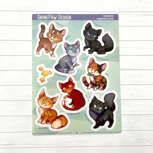 Warrior Cats Sticker Sheet Set - Glossy Vinyl Stickers With Cats ...